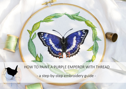 How to paint a Purple Emperor with thread - Digital Hand Embroidery ...