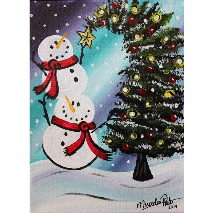 Stacked Snowmen - Little Artist | Captured on Canvas