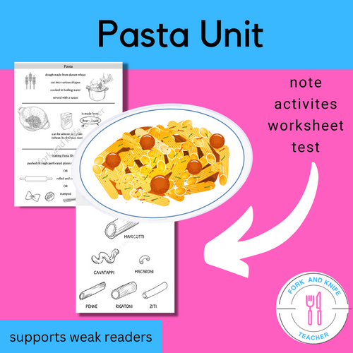 Culinary Arts Unit Pasta Lesson | Fork and Knife Teach