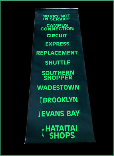 Original NZ Bus Destination Blind, Wellington | The Vintage Room