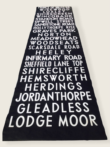 Original English Bus Destination Blind / Sheffield | The Vintage Room