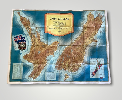 Vintage Advertising Map of New Zealand | The Vintage Room