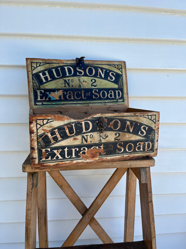 Antique Hudson's Wooden Soap Box | The Vintage Room
