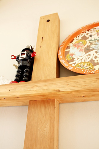 Upcycled Rimu Cross shelf | The Vintage Room