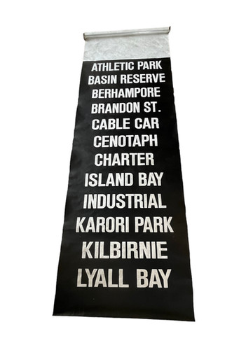Original NZ Bus Destination Blind, Wellington | The Vintage Room