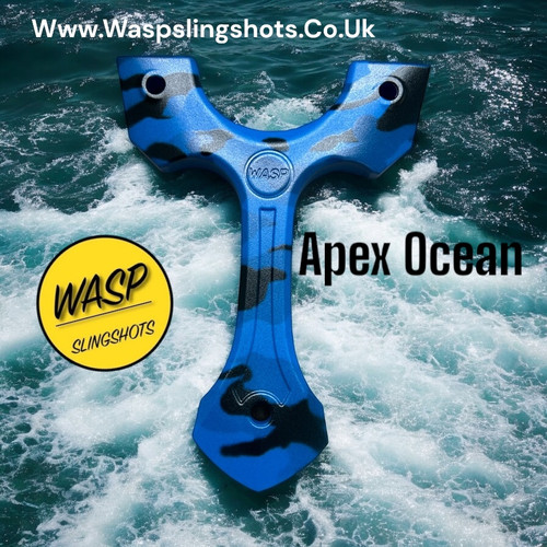 New! Wasp Apex + Ocean Camo OTT Slingshot + Clamps. | waspslingshots
