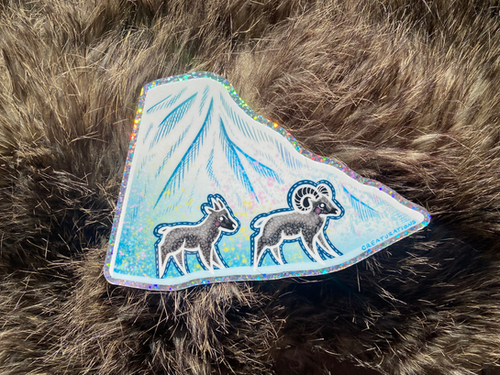 "Ovis Ascent" GLITTER Art Sticker | Creaturations