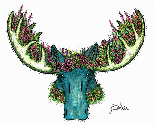 “Blue Flower Moose” | Creaturations