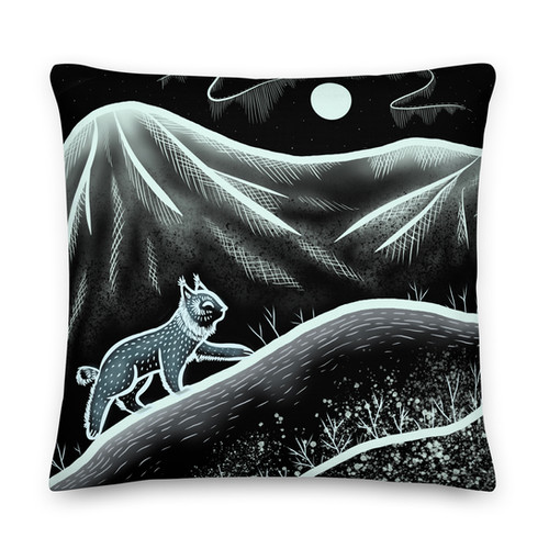 Alpenglow Collection: "Lightfoot Lynx" Night Edition Art Pillow ...
