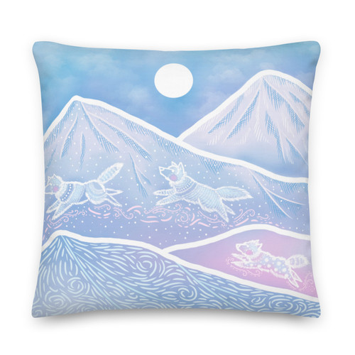 Alpenglow Collection: "Wander Wolves" Art Pillow | Creaturations