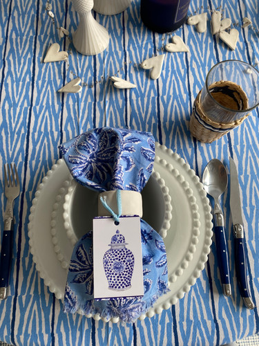 Fuji Azure cotton tablecloth | Musical Design