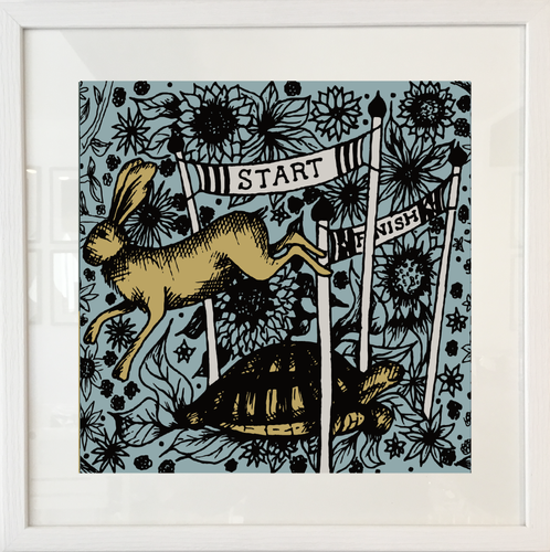 The Hare and the Tortoise - Unframed | Shepherd Hut Studios