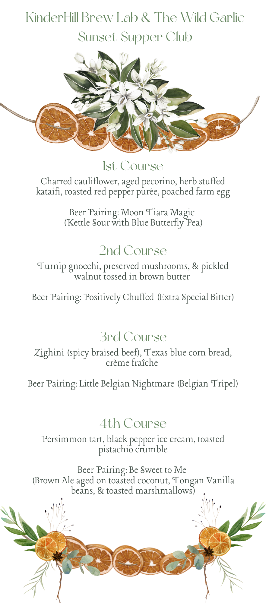 KinderHill Brew Lab & Wild Garlic Sunset Supper Club | KinderHill Brew Lab