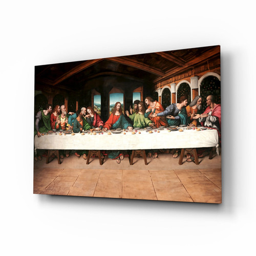 Last Supper Remastered Glass Wall Art | His Divine Mercy Religious ...