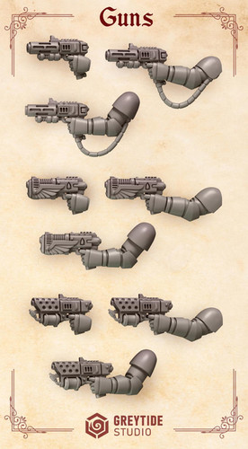 Guns Upgrade Bits- 5 Pack - Crimson Lords - Grey Tide Studios | Hog3D