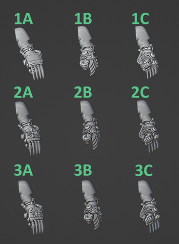 Eternal Pilgrims - Claws Upgrade Bits (5 Pack) - Grey Tide Studios | Hog3D
