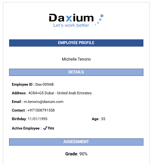 Creating a Word report