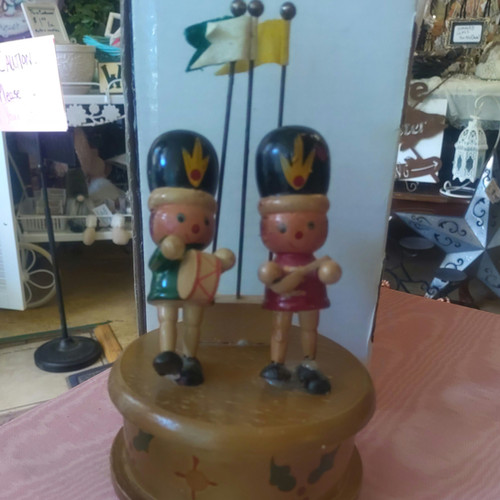 Vintage Nutcracker Marching Band Wood Music Box | Cherub Capers