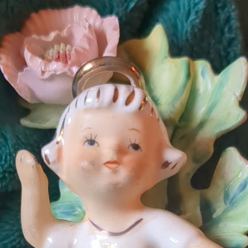 Vintage 1956 Lefton Angel of the Month Figurine August Girl With ...