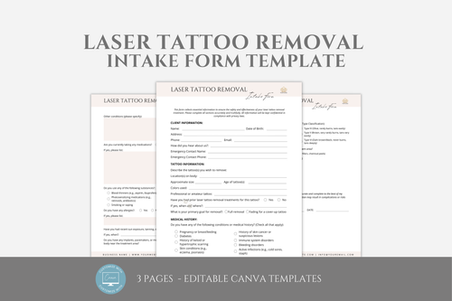 Editable Laser Tattoo Removal Client Intake Form Template ...