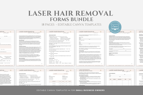 Editable Laser Hair Removal Forms Bundle | BizTemplateForYou