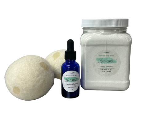 Laundry Detergent Bundle 32 oz. Detergent, Organic Wool Dryer Balls ...