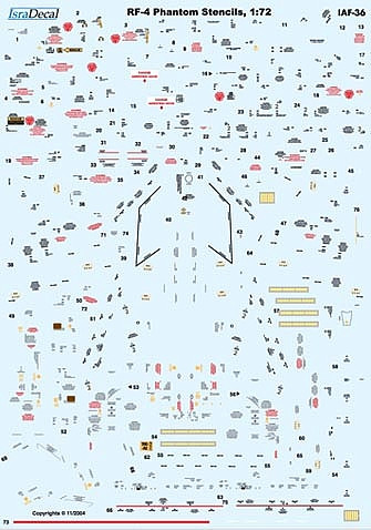 RF-4 Phantom Stencils Camouflaged 1:72 (IAF36) | isradecalstudio