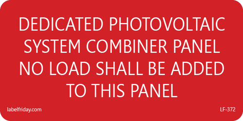 Combiner/ Load Center Warning Label | Label Friday
