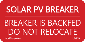 Solar PV breaker | Label Friday