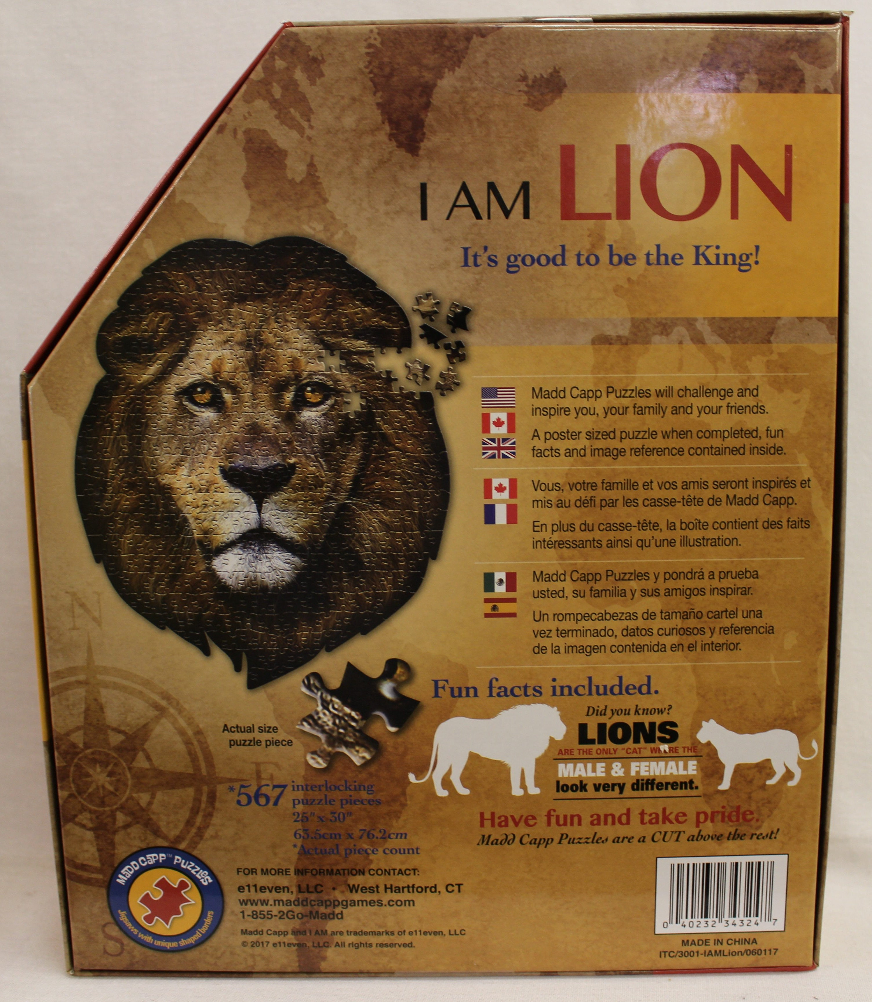 550 Piece I Am Lion Jigsaw Puzzle by Madd Capp Puzzles | All About Animals
