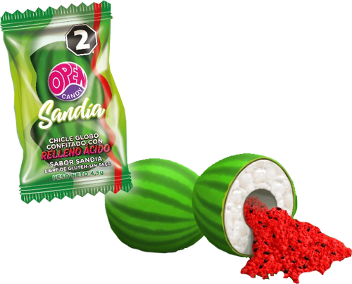 CHICLE SANDIA DISPLAY (RELLENO ACIDO) | Dana sitio Web