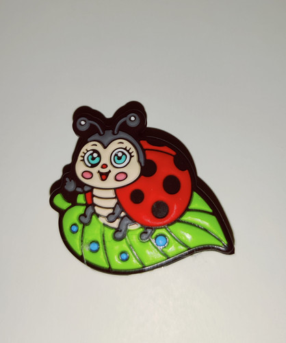Very animated ladybug on a leaf silicone focal bead | Wickedly Sick