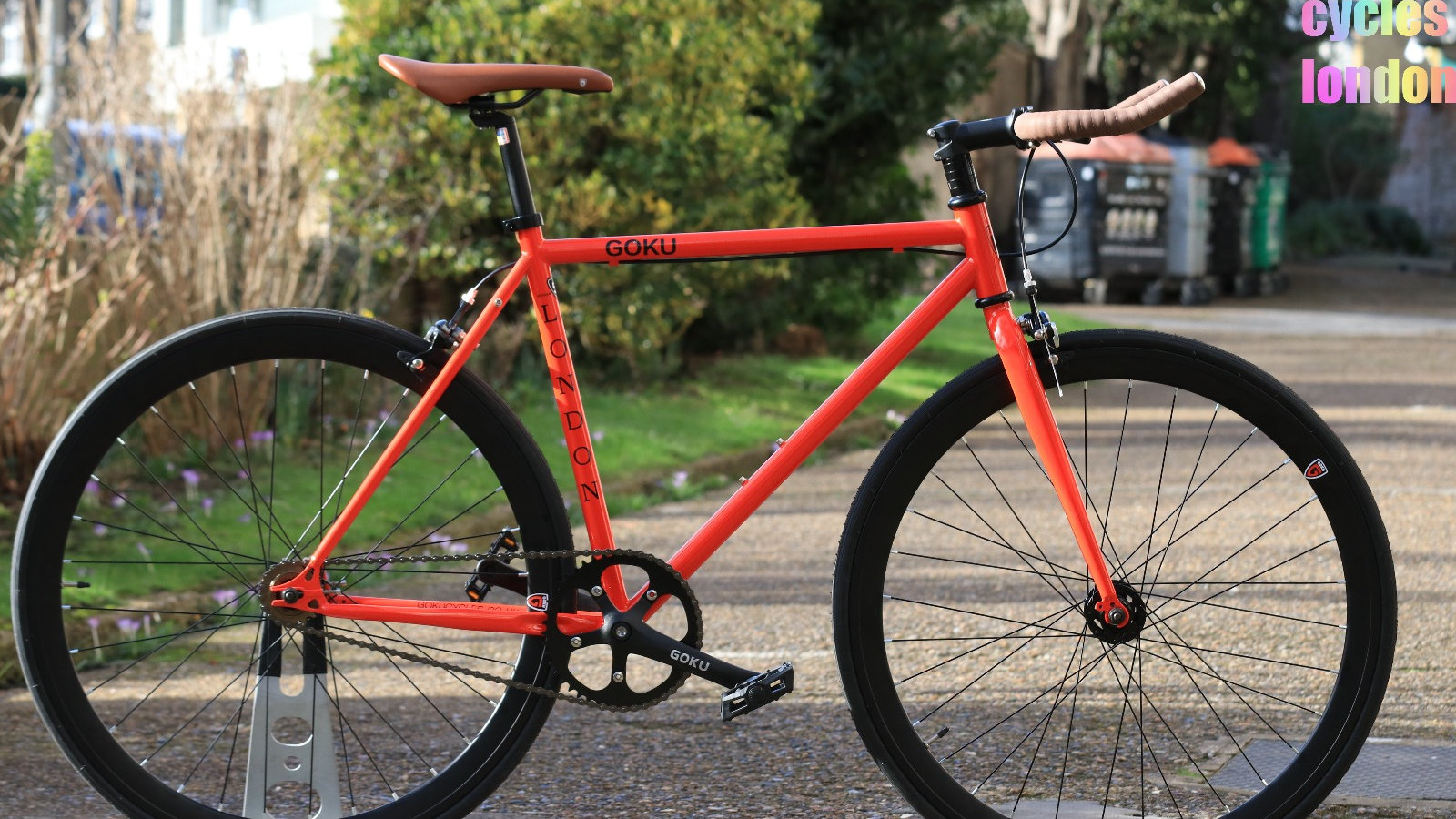 Goku Red Single Speed Fixed Gear with black wheel | Goku Cycles