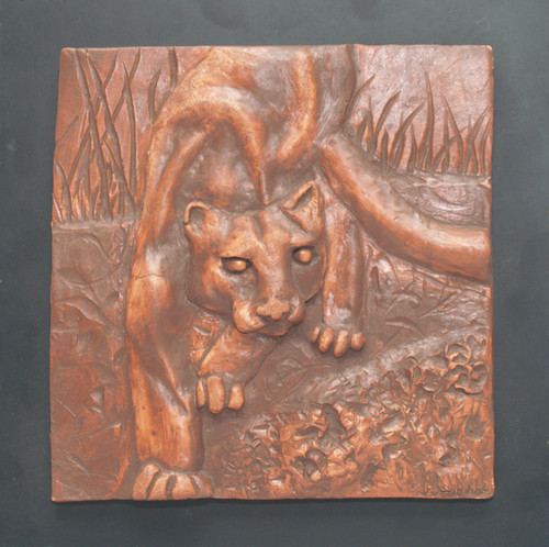 Welcome to the Jungle! Ceramic bas-relief cougar | ink_fortune
