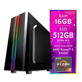 Computador Gamer CertoX - STREAM 1023 GA (RZ3-3200G / 16GB / SSD512NVMe ...