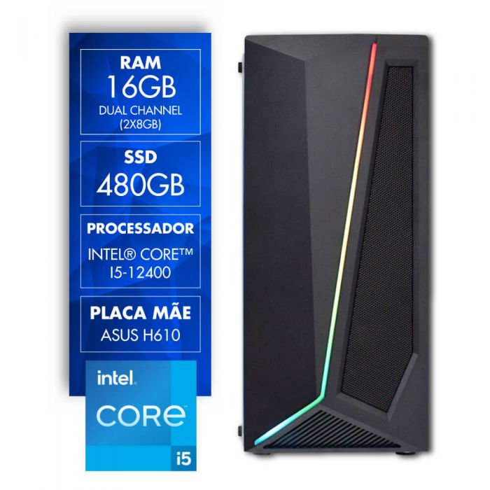 Computador Gamer CertoX - BRAVE 1034 PW DUAL CHANNEL (I5-12400 / 16GB ...