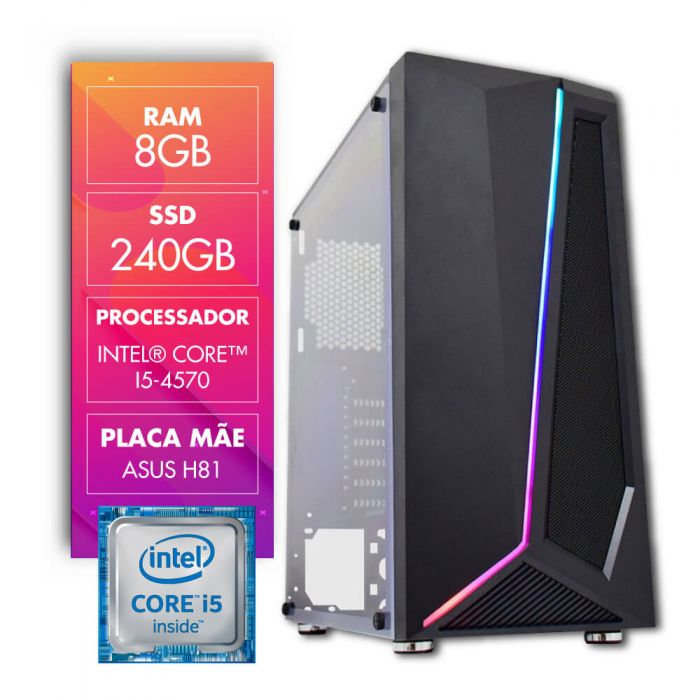Computador Gamer CertoX - BRAVE 1038 AF (i5-4570 / 8GB / SSD240SATA ...