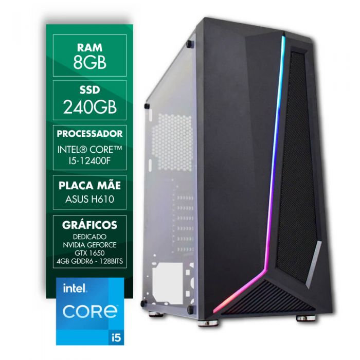 Computador Gamer CertoX - BRAVE 1035 PW (I5-12400F / 8GB / SSD240SATA ...