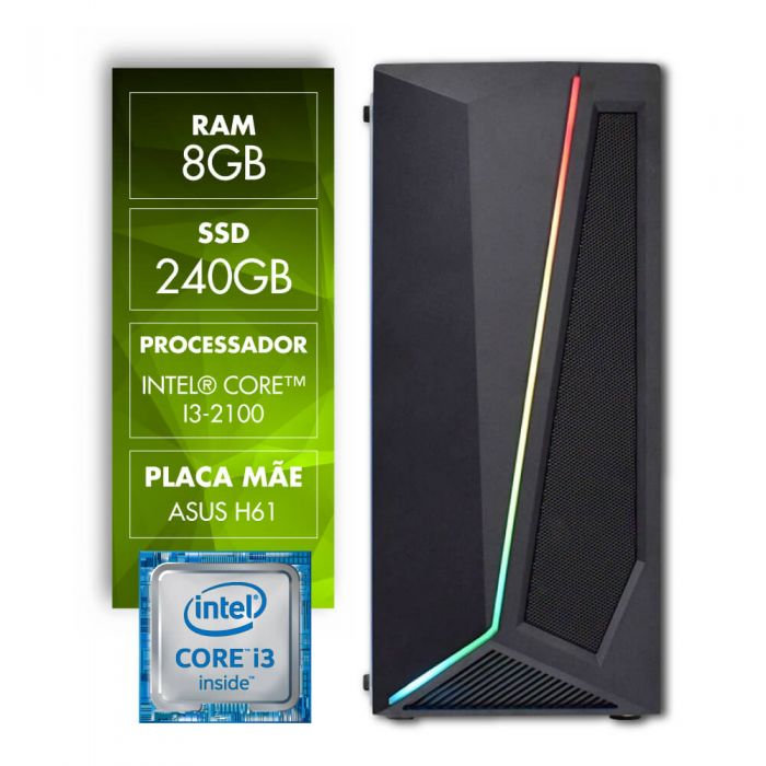 Computador Gamer CertoX - BRAVE 1037 AF (i3-2100 / 8GB / SSD240SATA ...