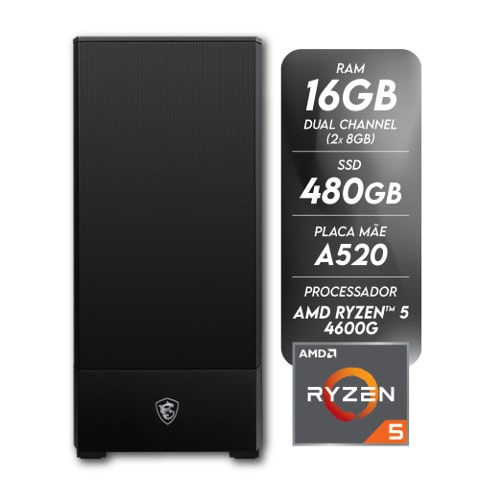 Computador Gamer CertoX STREAM - 1046 GA DUAL CHANNEL (RZ5-4600G / 16GB ...