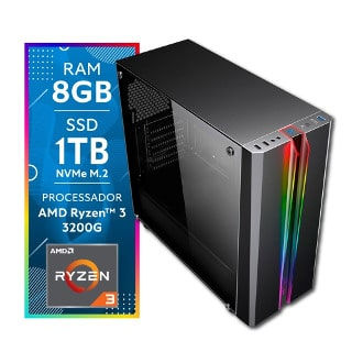 Computador Gamer CertoX - STREAM 1021 GA (RZ3-3200G / 8GB / SSD1TBNVMe ...