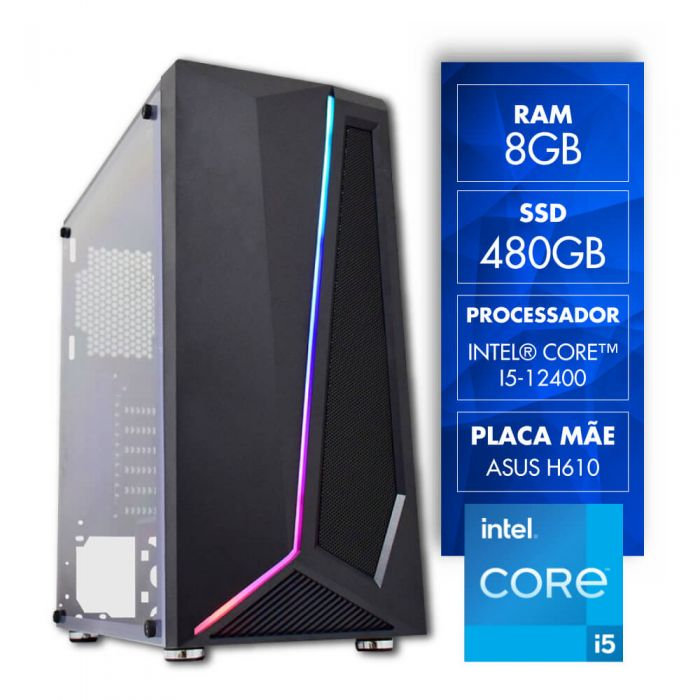 Computador Gamer CertoX - BRAVE 1033 PW (I5-12400 / 8GB / SSD480SATA ...
