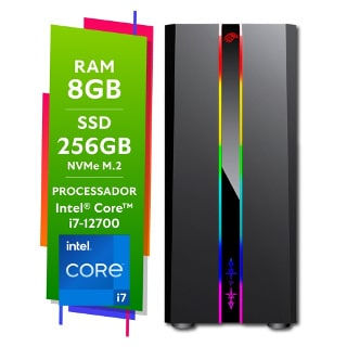 Computador Gamer CertoX - BRAVE 1007 PW (i7-12700 / 8GB / SSD256NVMe ...