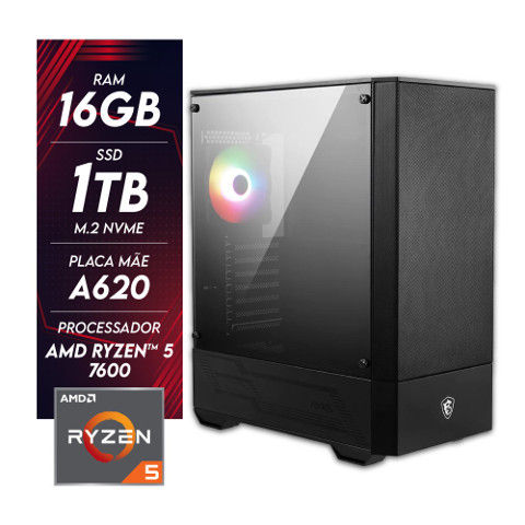Computador Gamer CertoX STREAM - 1050 MSI (RZ5-7600 / 16GB / SSD1TBNVMe ...