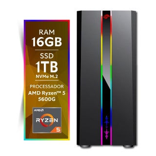 Computador Gamer CertoX - STREAM 1012 PW (RZ5-5600G / 16GB / SSD1TBNVMe ...