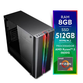 Computador Gamer CertoX - STREAM 1008 PW (RZ5-5600G / 8GB / SSD512NVMe ...