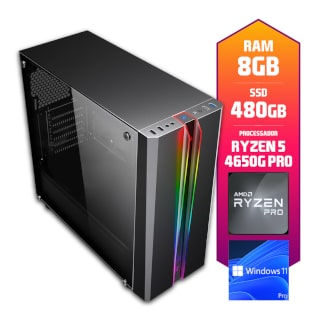 Computador Gamer CertoX - STREAM II 7124 (Ryzen5-4650G / 8GB / SSD480GB ...
