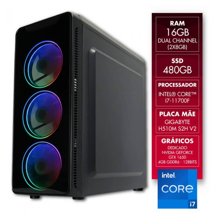 Computador Gamer CertoX - BRAVE 1031 GA DUAL CHANNEL (i7-11700F / 16GB ...