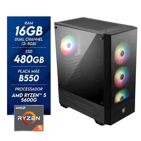 Computador Gamer CertoX STREAM - 1049 AF DUAL CHANNEL (RZ5-5600G / 16GB ...