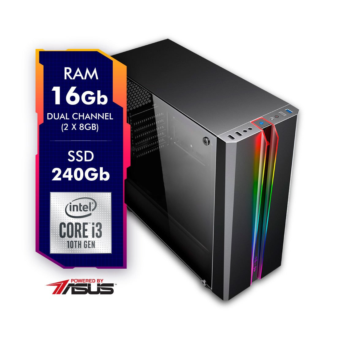 Computador Gamer CertoX - FORCE 3202 POWERED BY ASUS (I3-10100 / 16GB ...